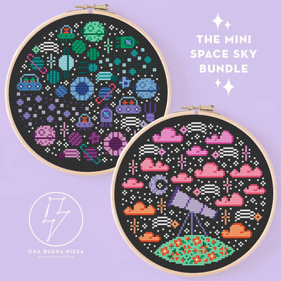 Mini Space Sky - Digital Pattern Bundle – unabuenapieza